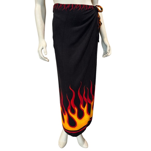 Skirts | Vintage Rockabilly Hotrod Flame Wrap Skirt | Poshmark